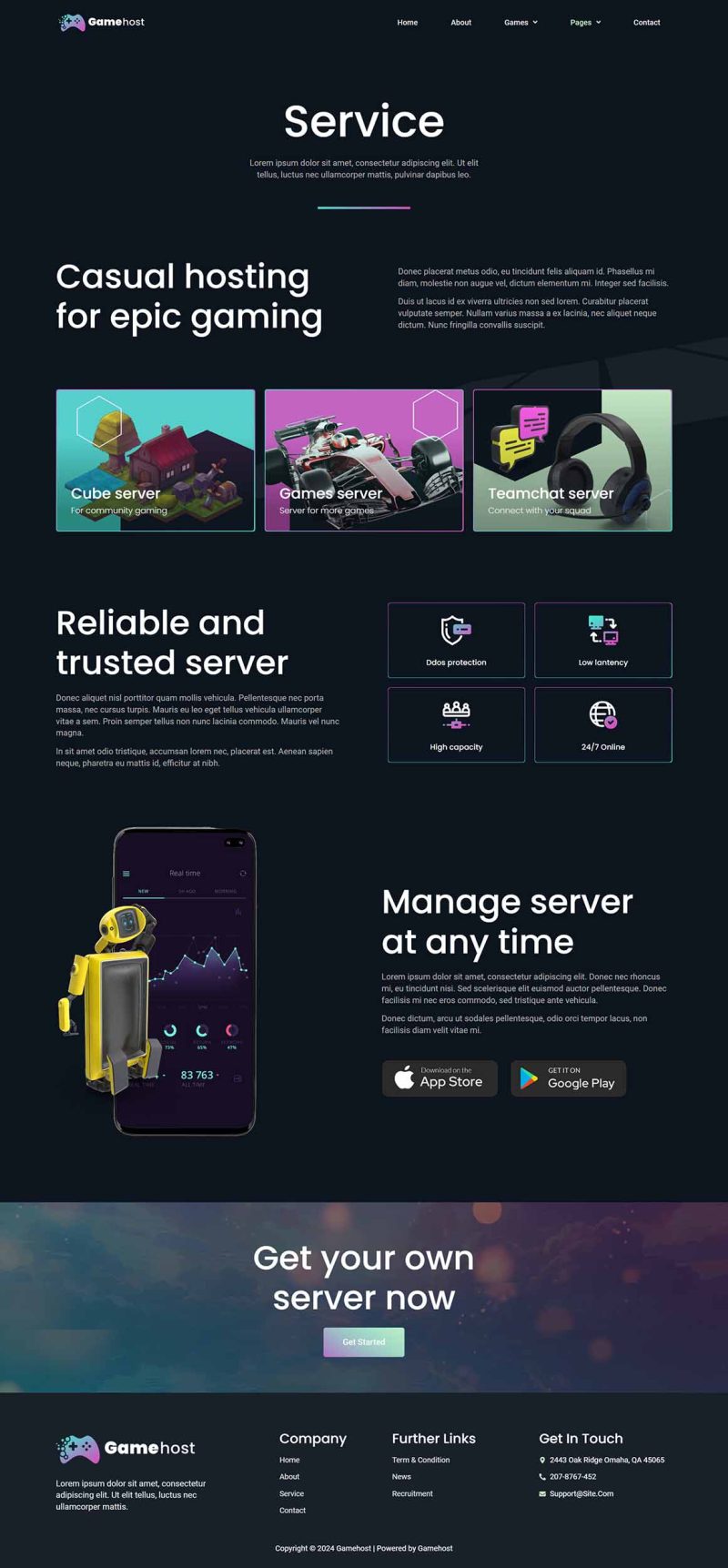 Gamehost - Game Server & Hosting Elementor Template Kit by Kitpro ...