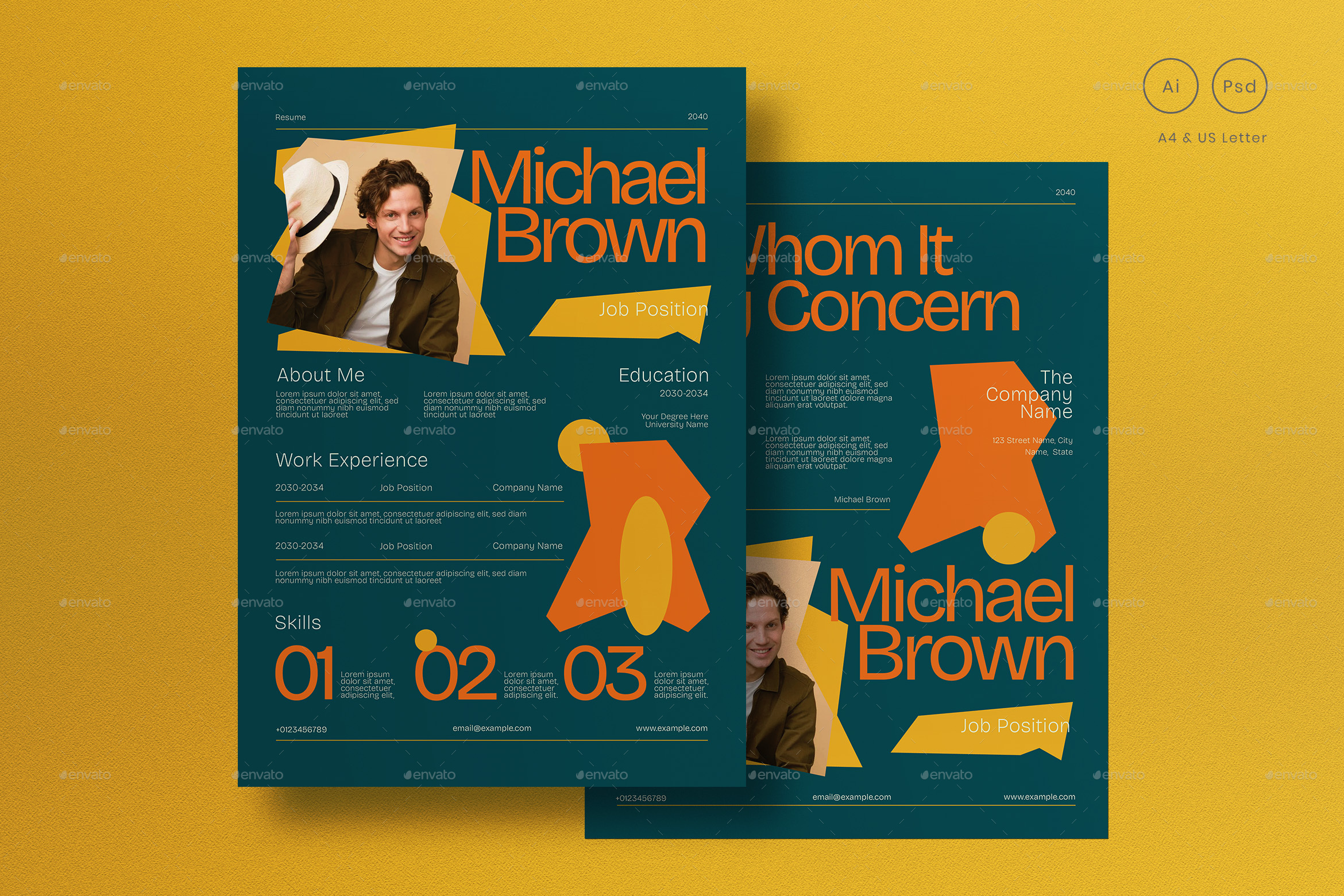 Green Abstract Shape Resume, Print Templates | GraphicRiver