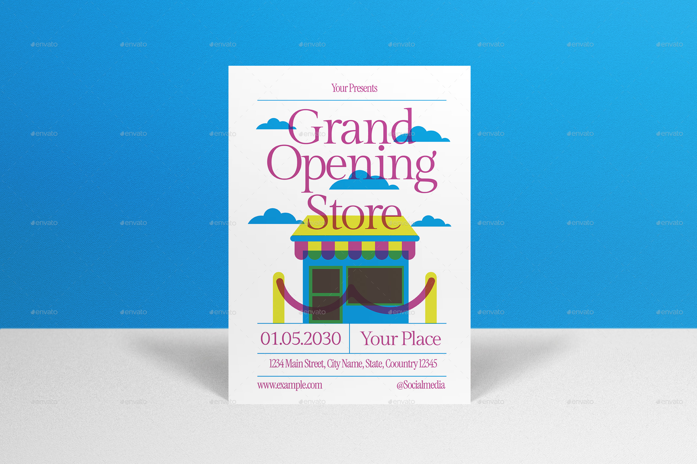 White Risograph Grand Opening Store Invitation, Print Templates ...