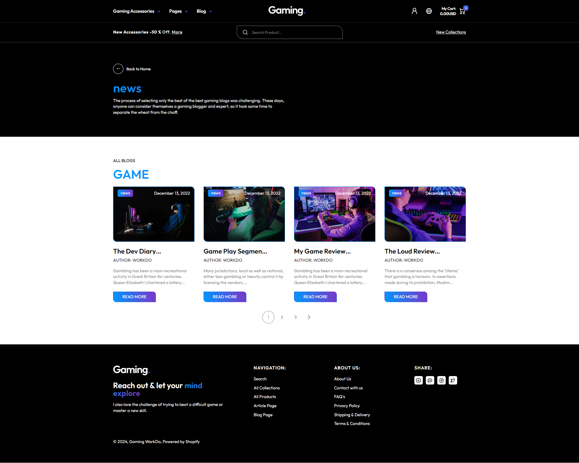 Gaming - Shopify 2.0 eCommerce Theme by WorkDo | ThemeForest