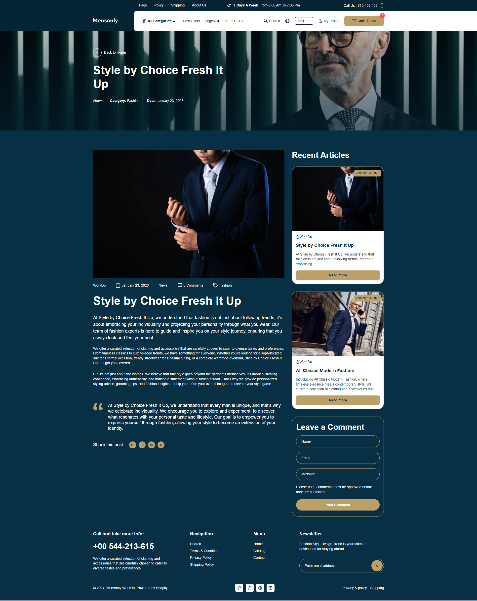 Mensonly - Shopify 2.0 Clothing Shop Theme by WorkDo | ThemeForest