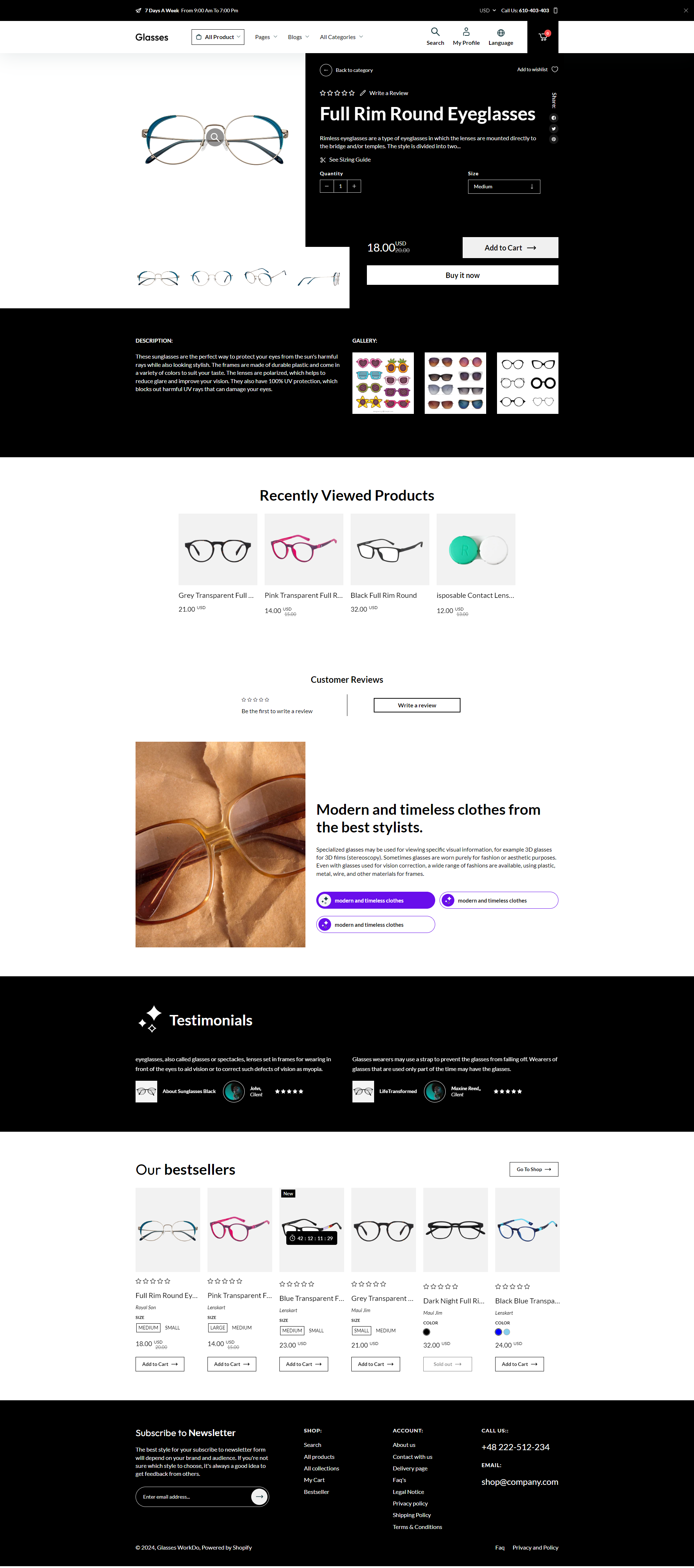 Glasses - Shopify 2.0 Eyeglasses Shop Theme by WorkDo | ThemeForest