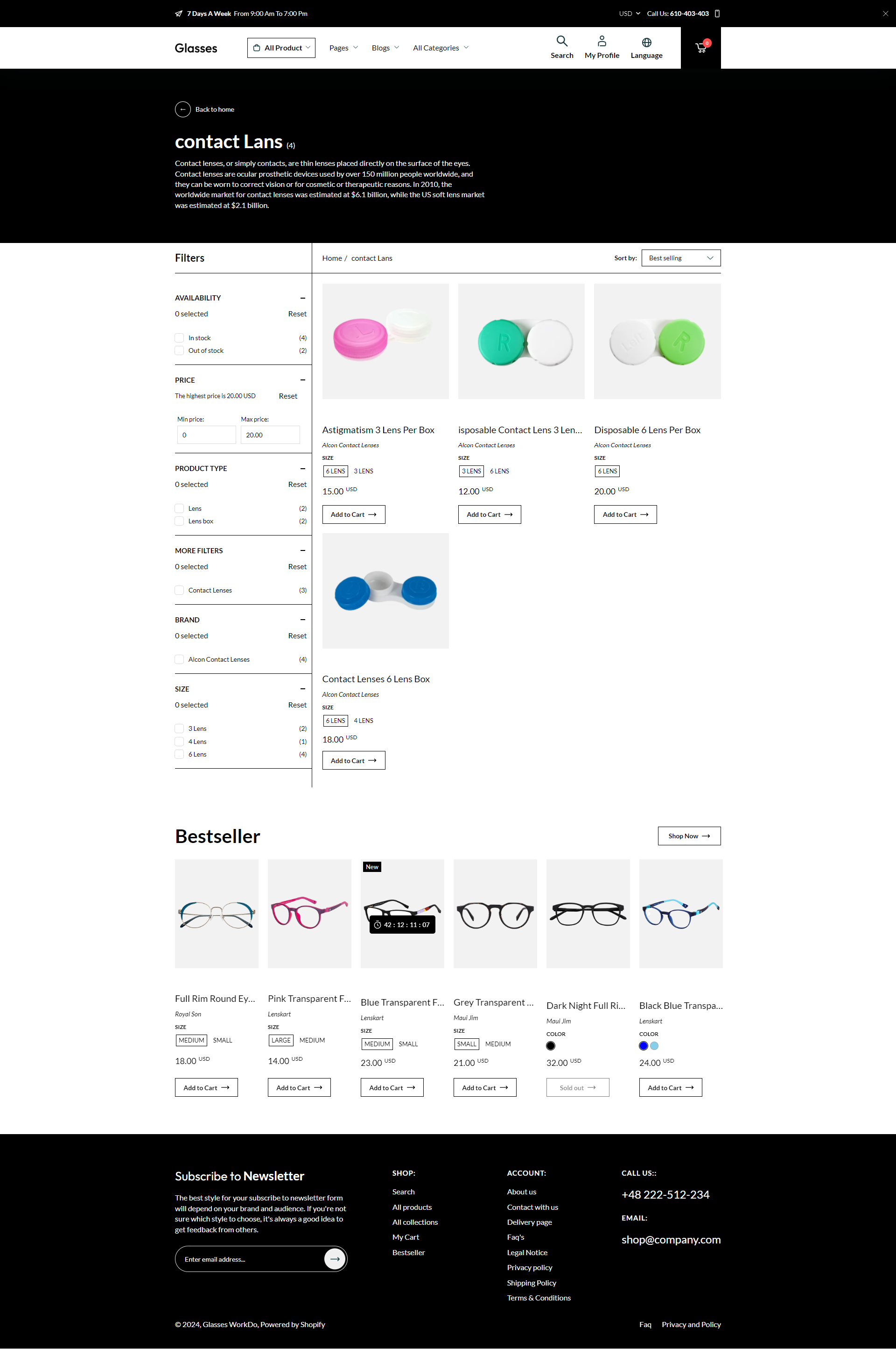 Glasses - Shopify 2.0 Eyeglasses Shop Theme by WorkDo | ThemeForest