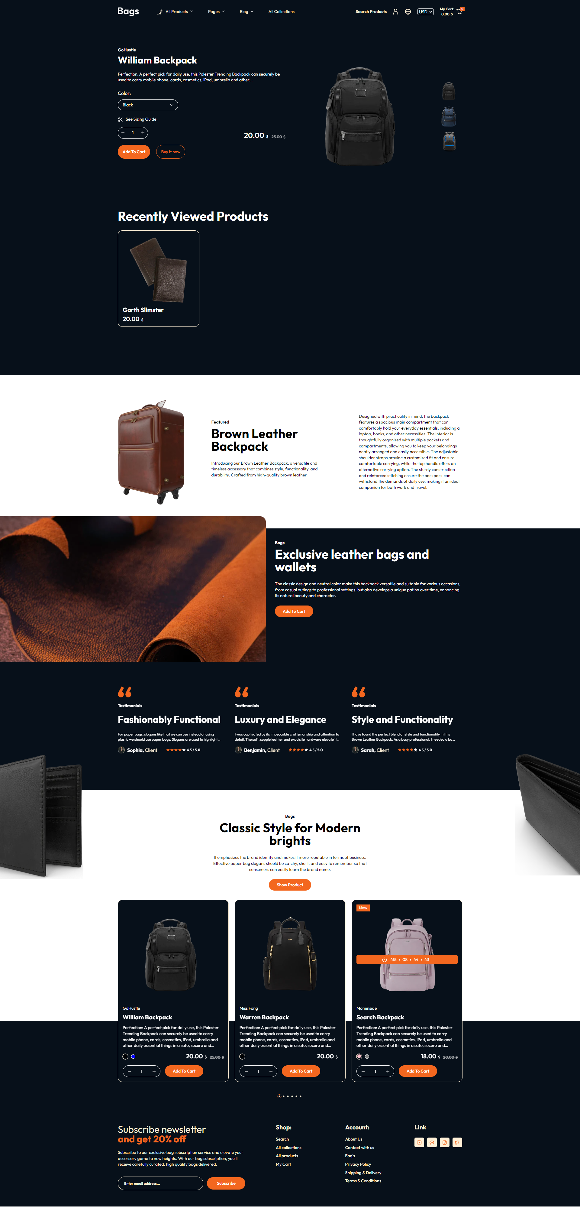 Bags - Leather Bags Store Shopify 2.0 Theme by WorkDo | ThemeForest