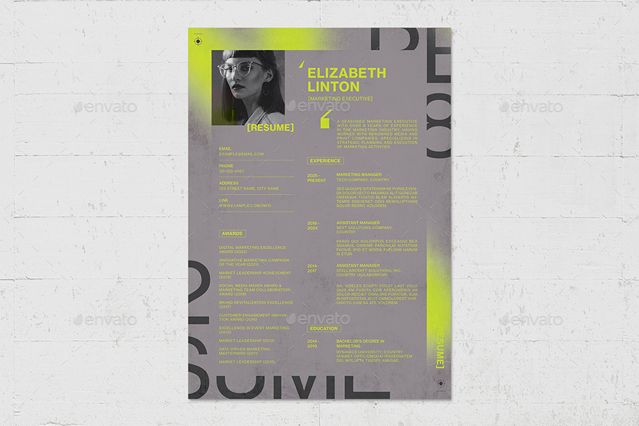 Bold Resume Template, Print Templates | GraphicRiver