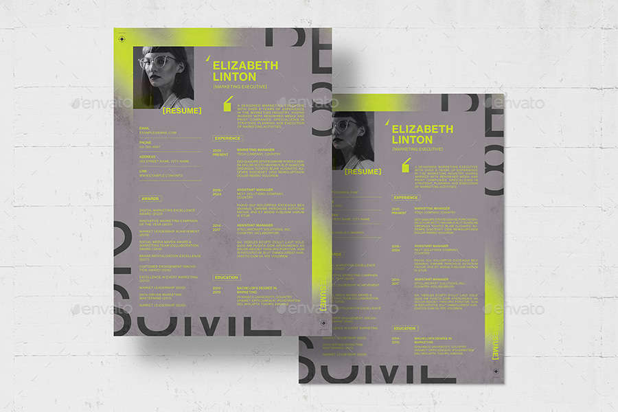 Bold Resume Template, Print Templates | GraphicRiver