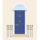 Front Blue Door Vector Concept, Vectors | GraphicRiver