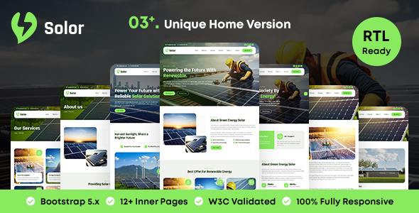 Solor - Solar Energy HTML Template + RTL Template by awaiken | ThemeForest