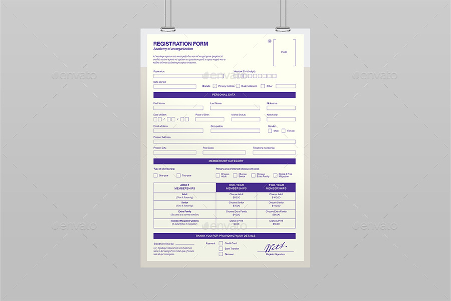 Member Registration Form, Print Templates | GraphicRiver