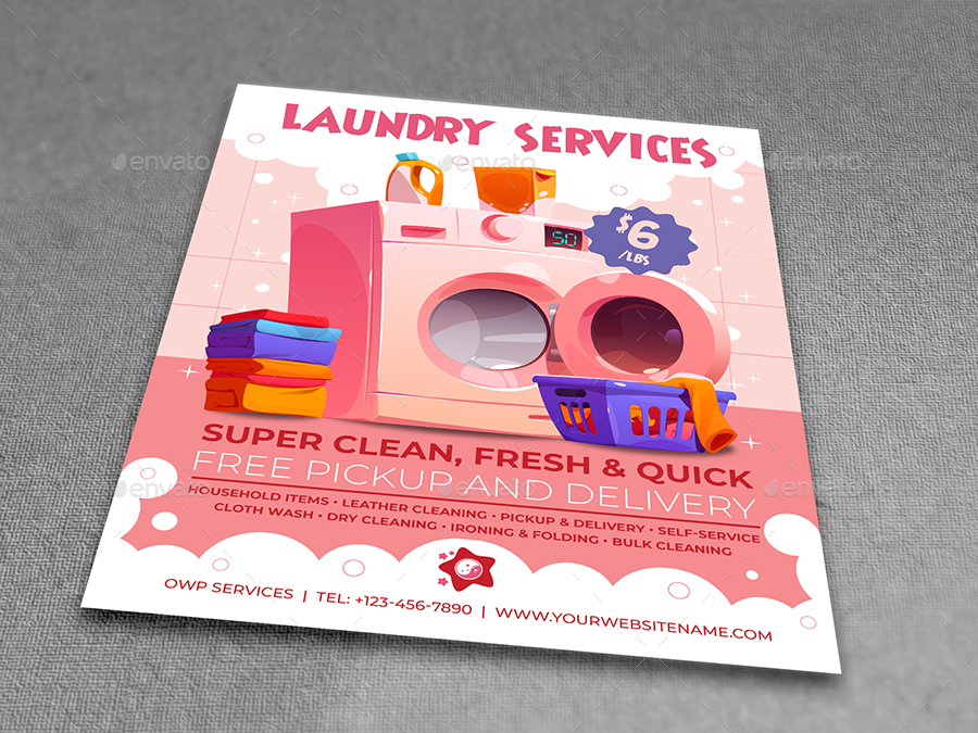 Laundry Services Flyer Template Vol.2, Print Templates | GraphicRiver