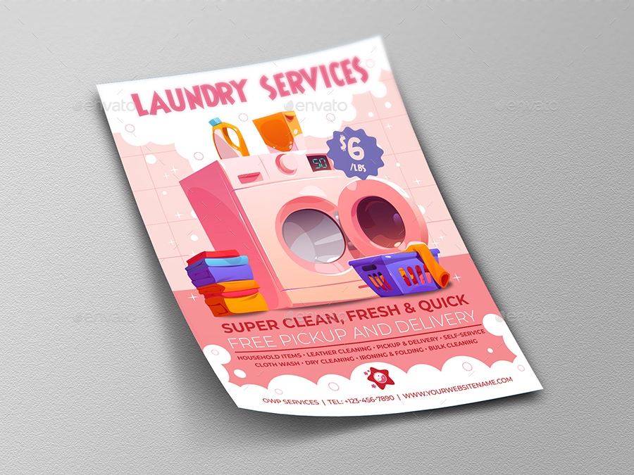 Laundry Services Flyer Template Vol.2, Print Templates | GraphicRiver