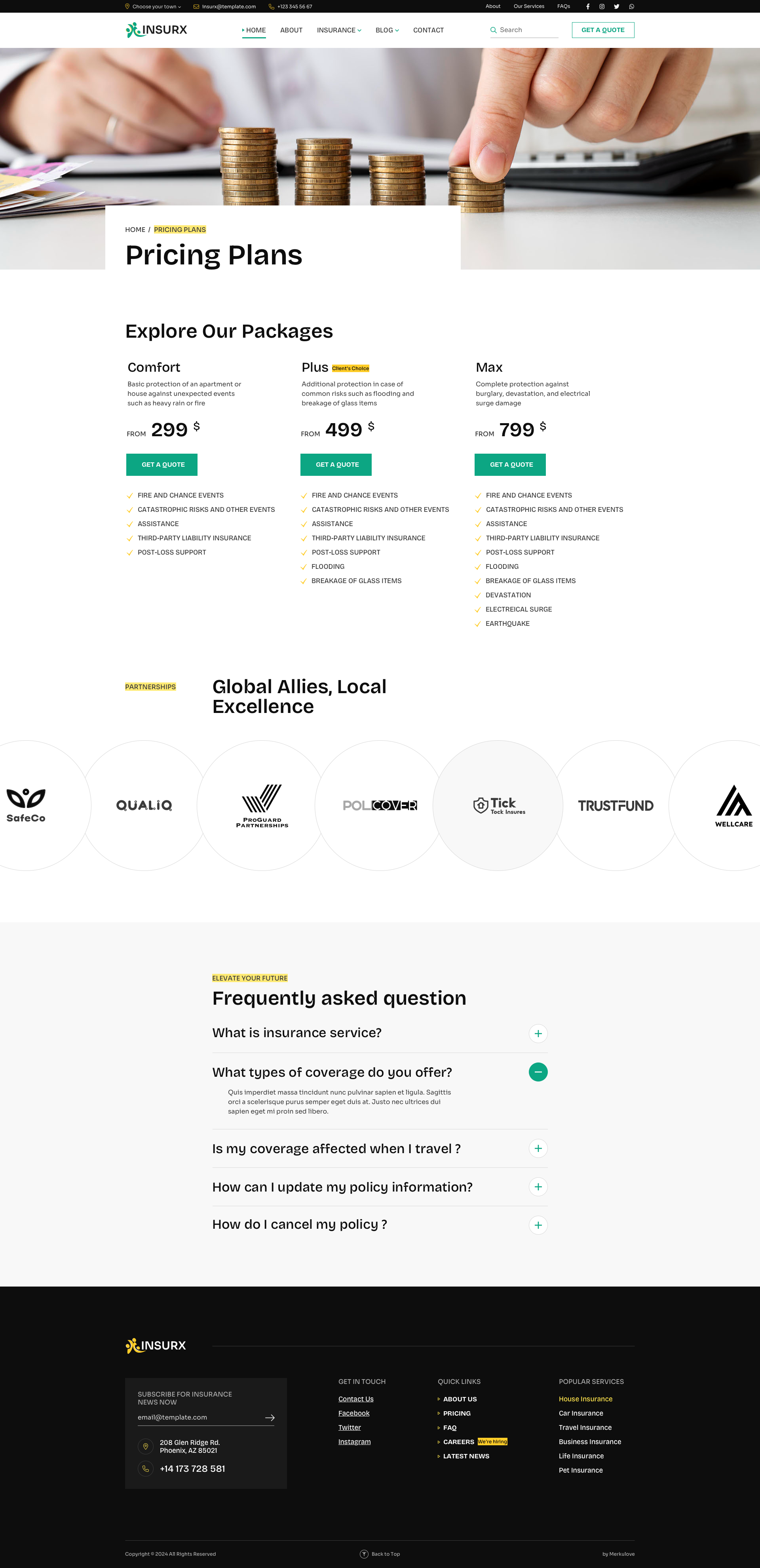 Insurx – Insurance Agency Template for Adobe XD by merkulove | ThemeForest