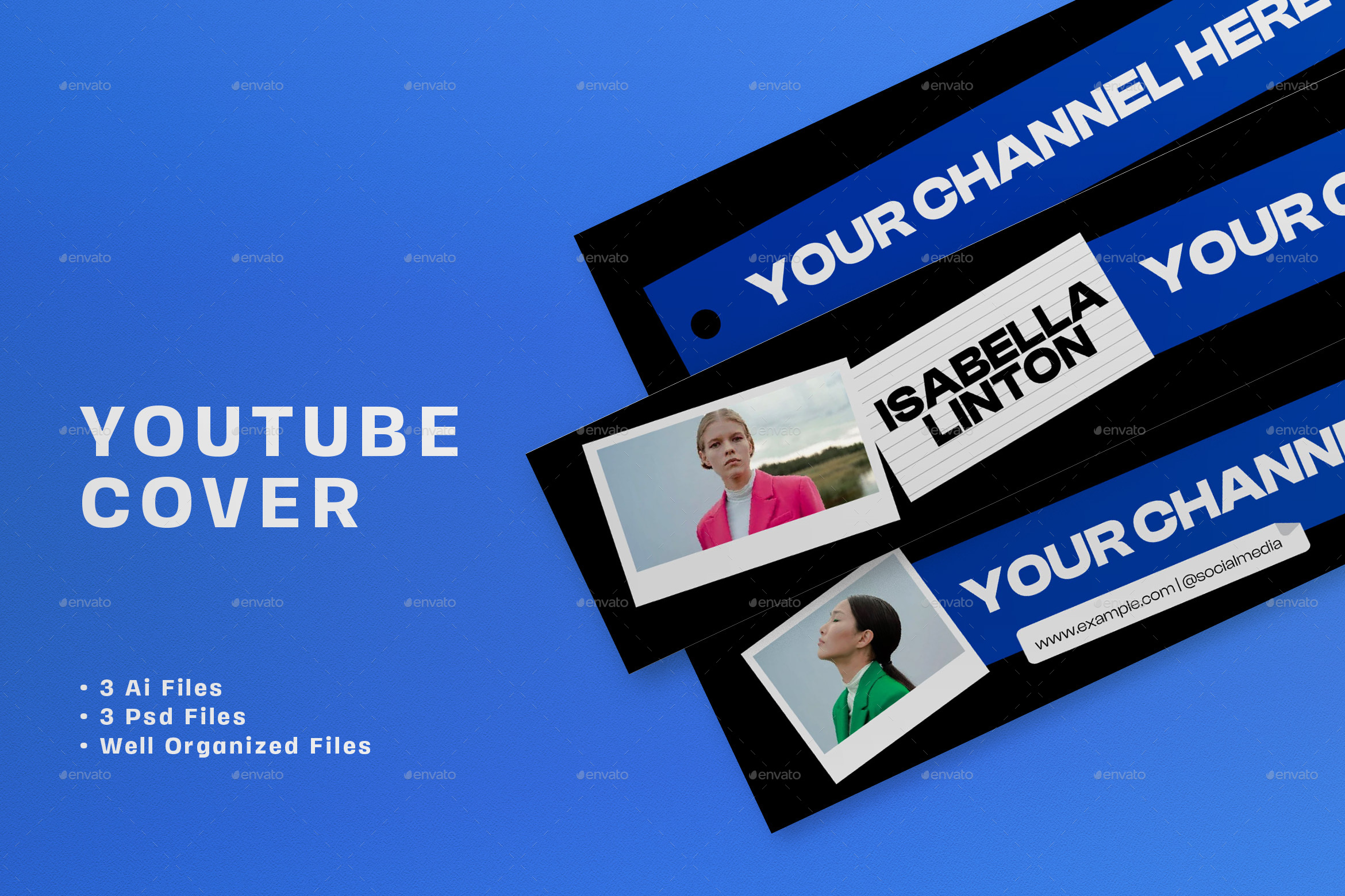 Blue Flat Design Business YouTube Banner, Web Elements | GraphicRiver