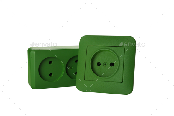 PNG,Green electrical outlet, isolated on white background Stock Photo ...