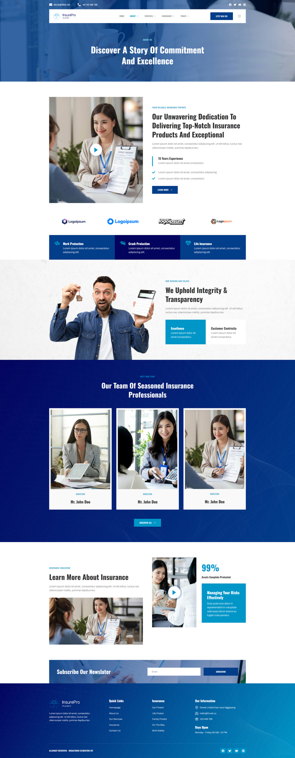 Insure - Insurance Company Elementor Template Kit by DiraStudio ...