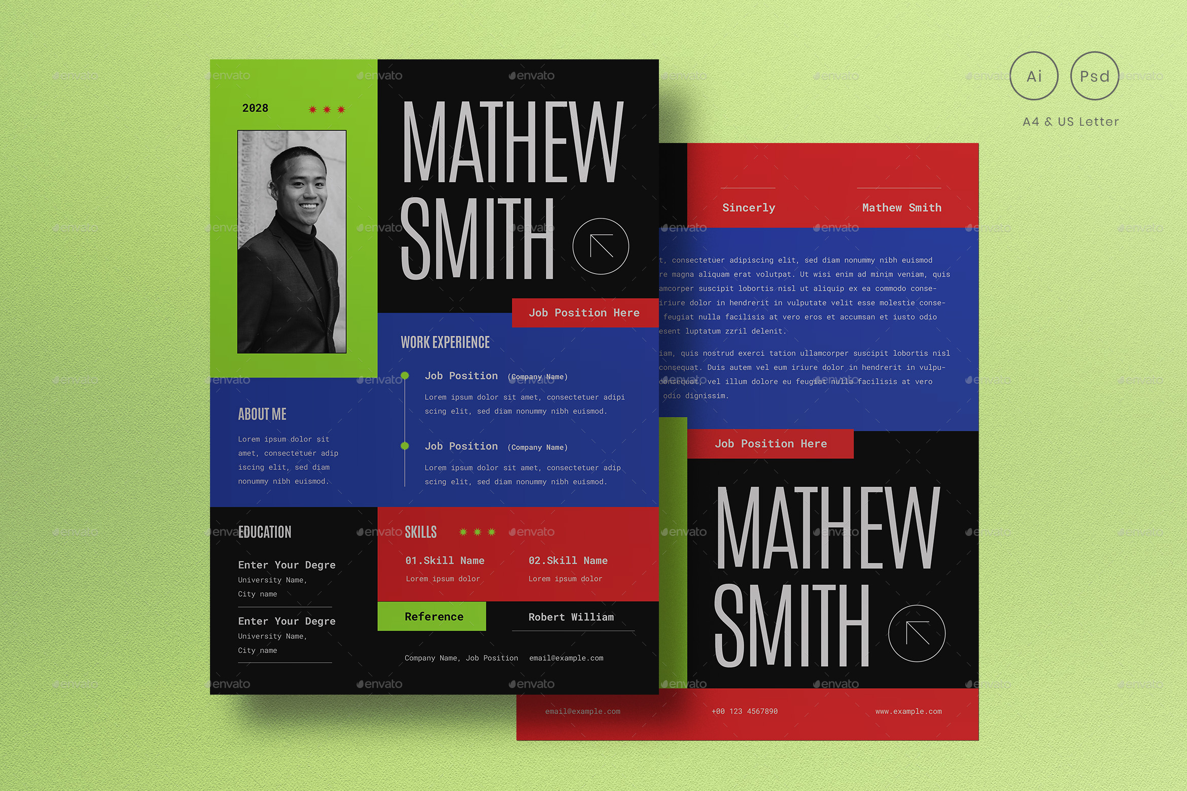 Black Geometric Resume, Print Templates | GraphicRiver