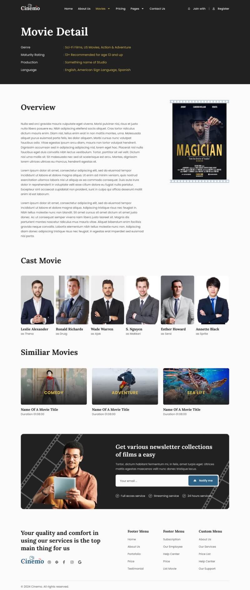 Cinemo - Video Streaming Website Elementor Template Kit by nathatype