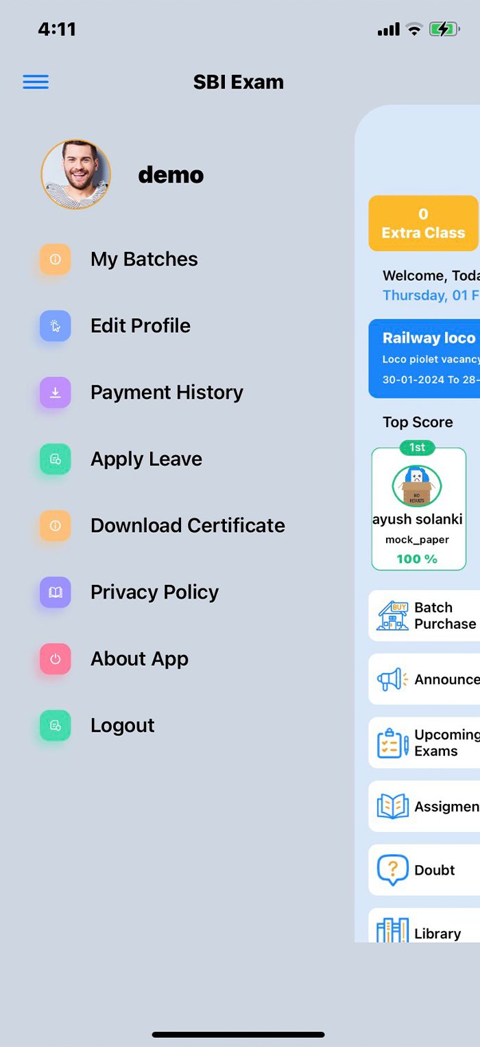 Elearning - E Learning Mobile App Android + IOS + WEB by kamleshyadav