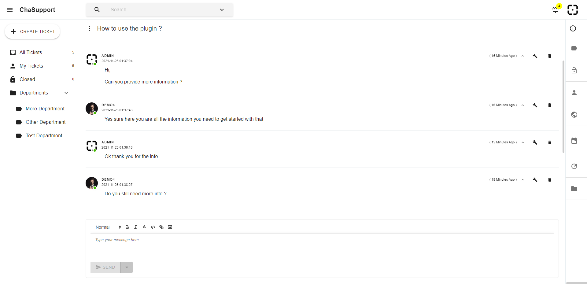 ChaSupport - Reactjs Support Tickets System APP by BeSquares | CodeCanyon