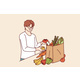 Vegetarian Man Takes Out Fresh Vegetables , Vectors | GraphicRiver