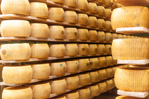 huge pile of parmesan parmigiano reggiano grate cheese age mature in ...