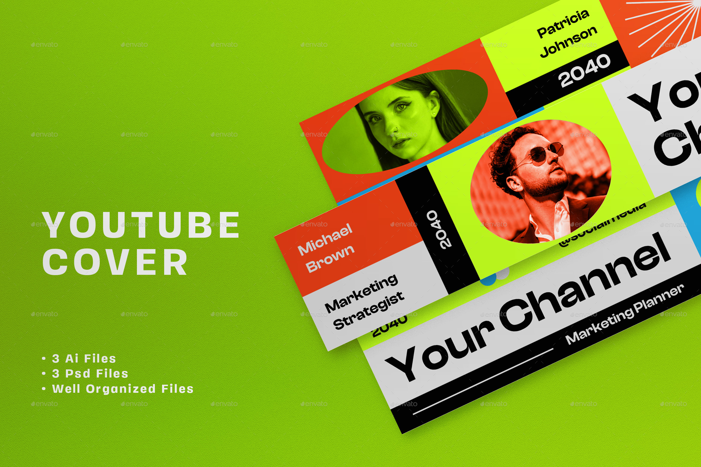 Green Geometric Marketing Youtube Banner, Web Elements | GraphicRiver