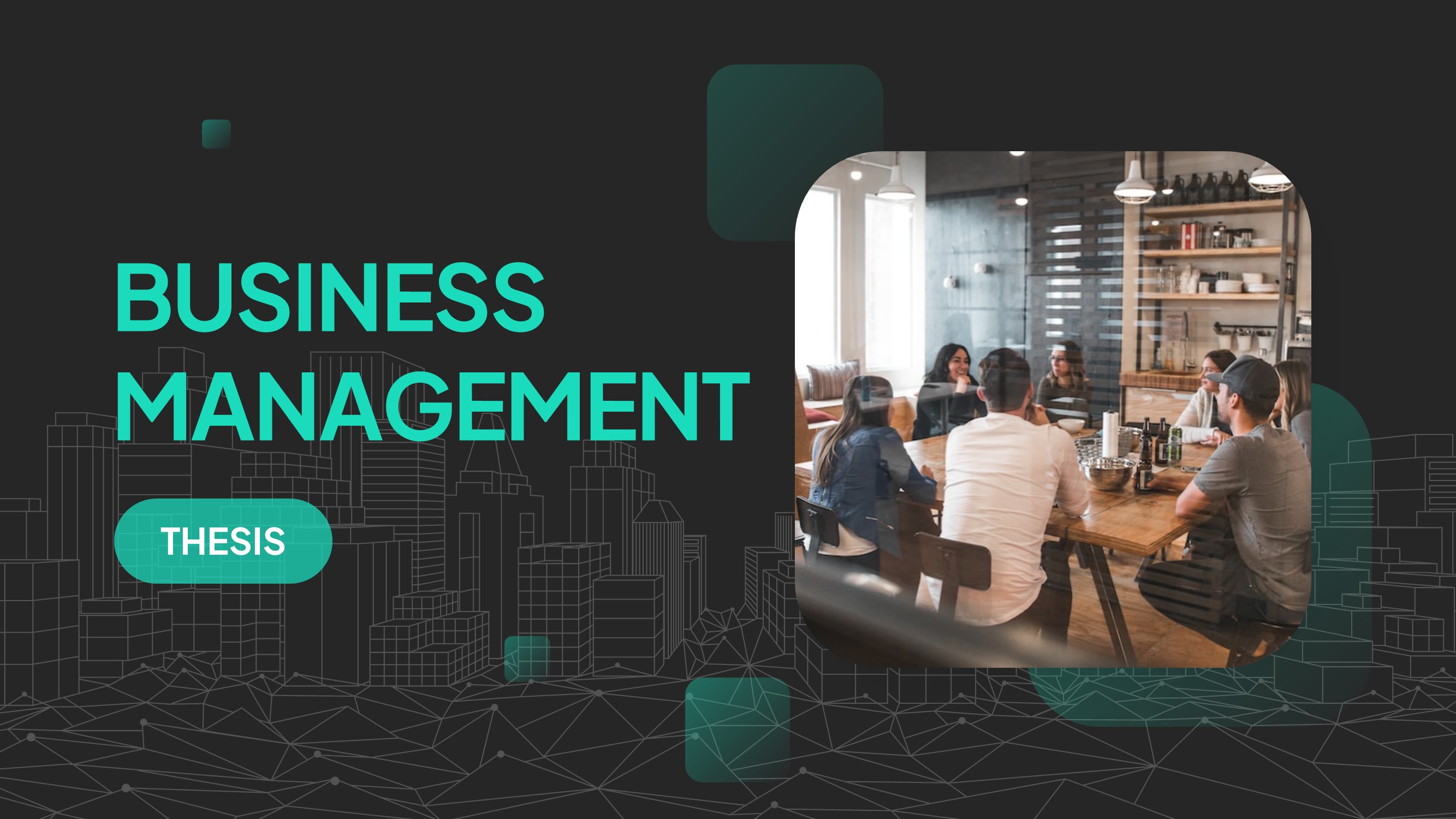 Business Management Thesis PowerPoint Template, Presentation Templates