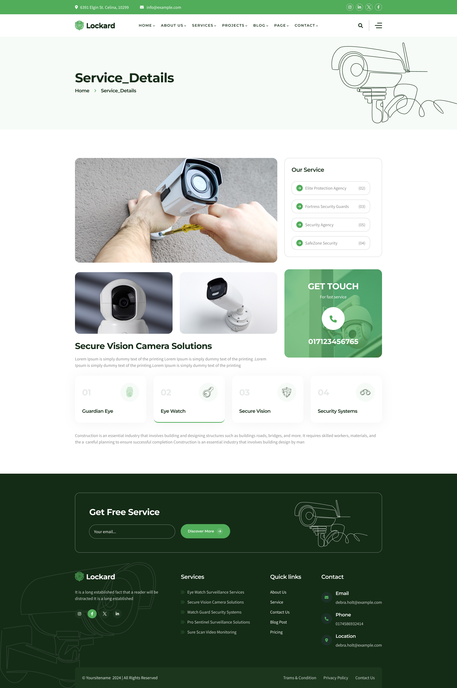 Lockerd - Private Security & CCTV Service Figma Template by Qodex | ThemeForest
