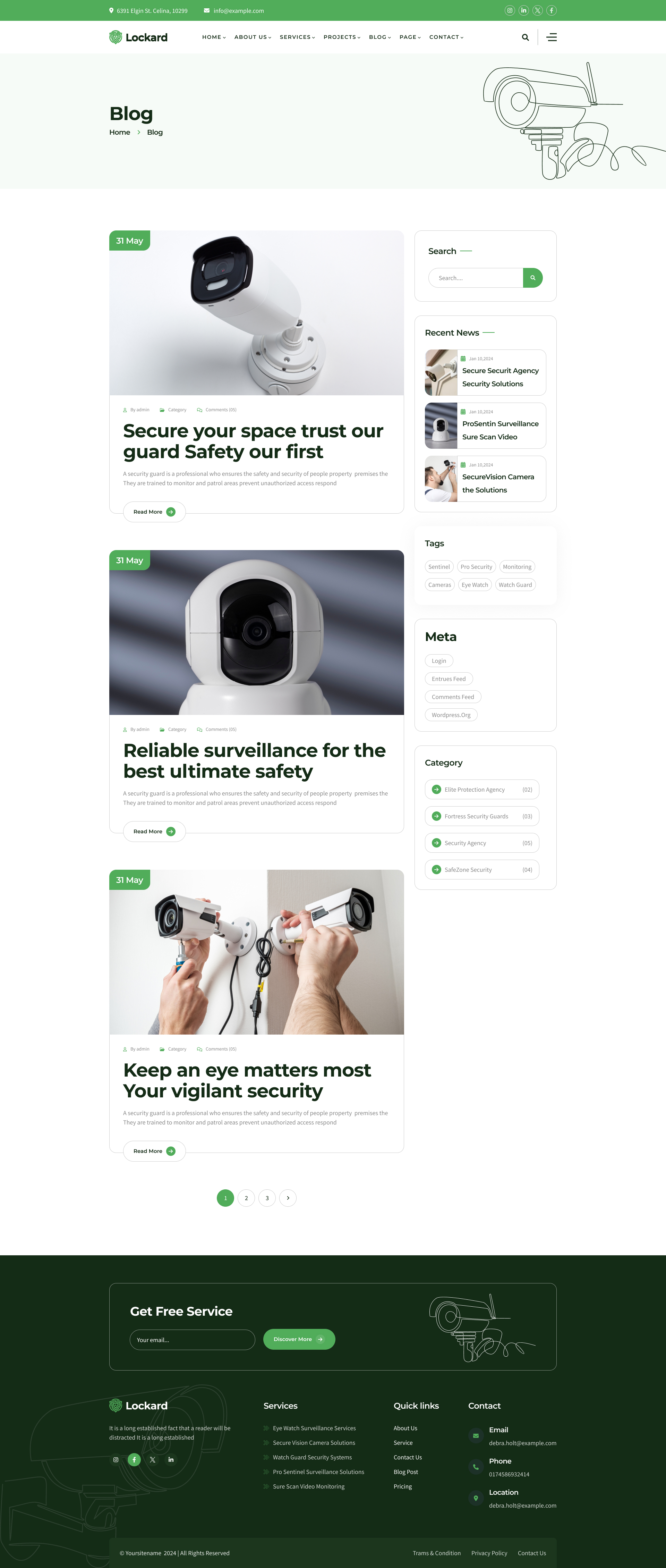 Lockerd - Private Security & CCTV Service Figma Template by Qodex | ThemeForest