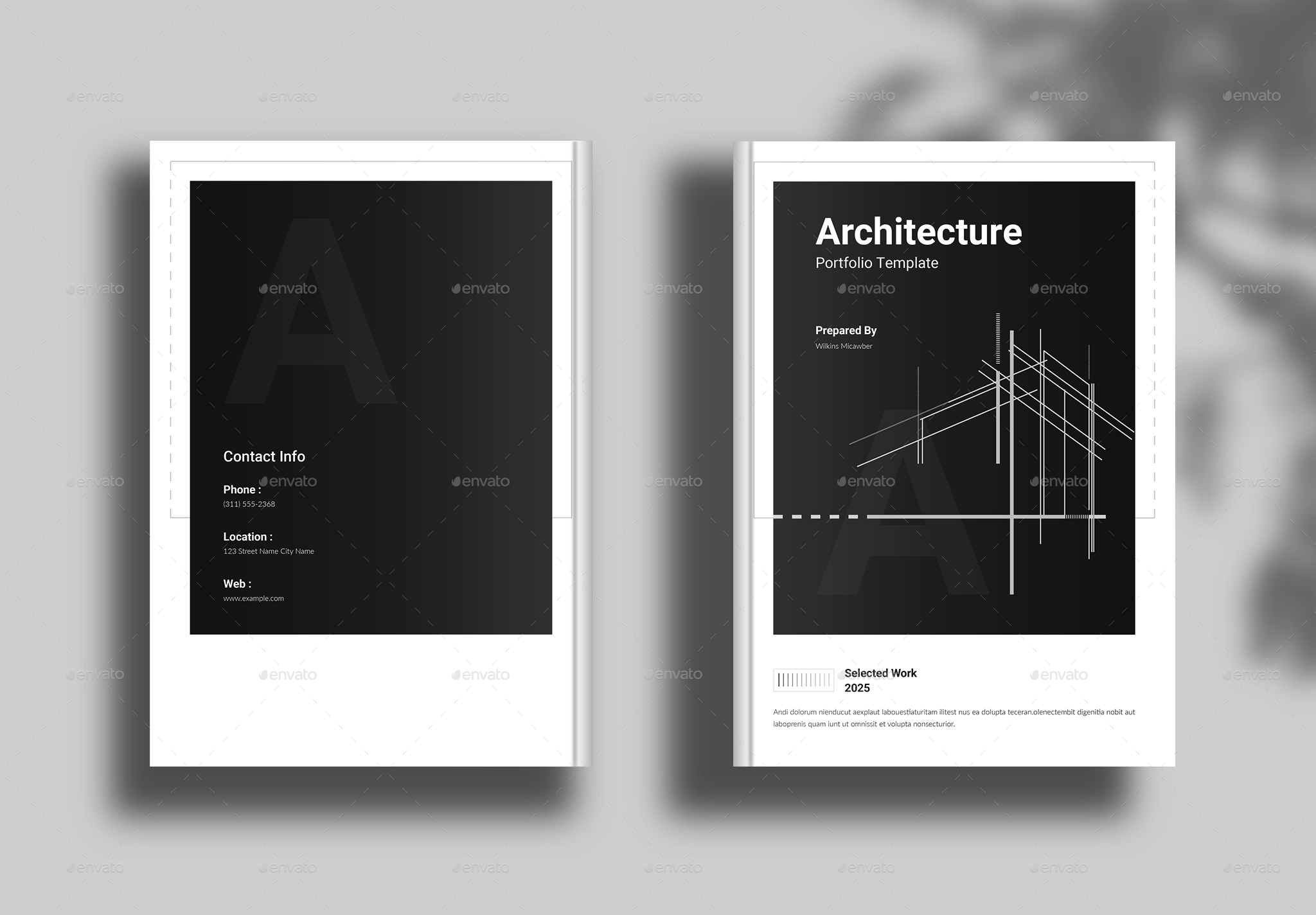 Architecture Portfolio Template, Print Templates | GraphicRiver