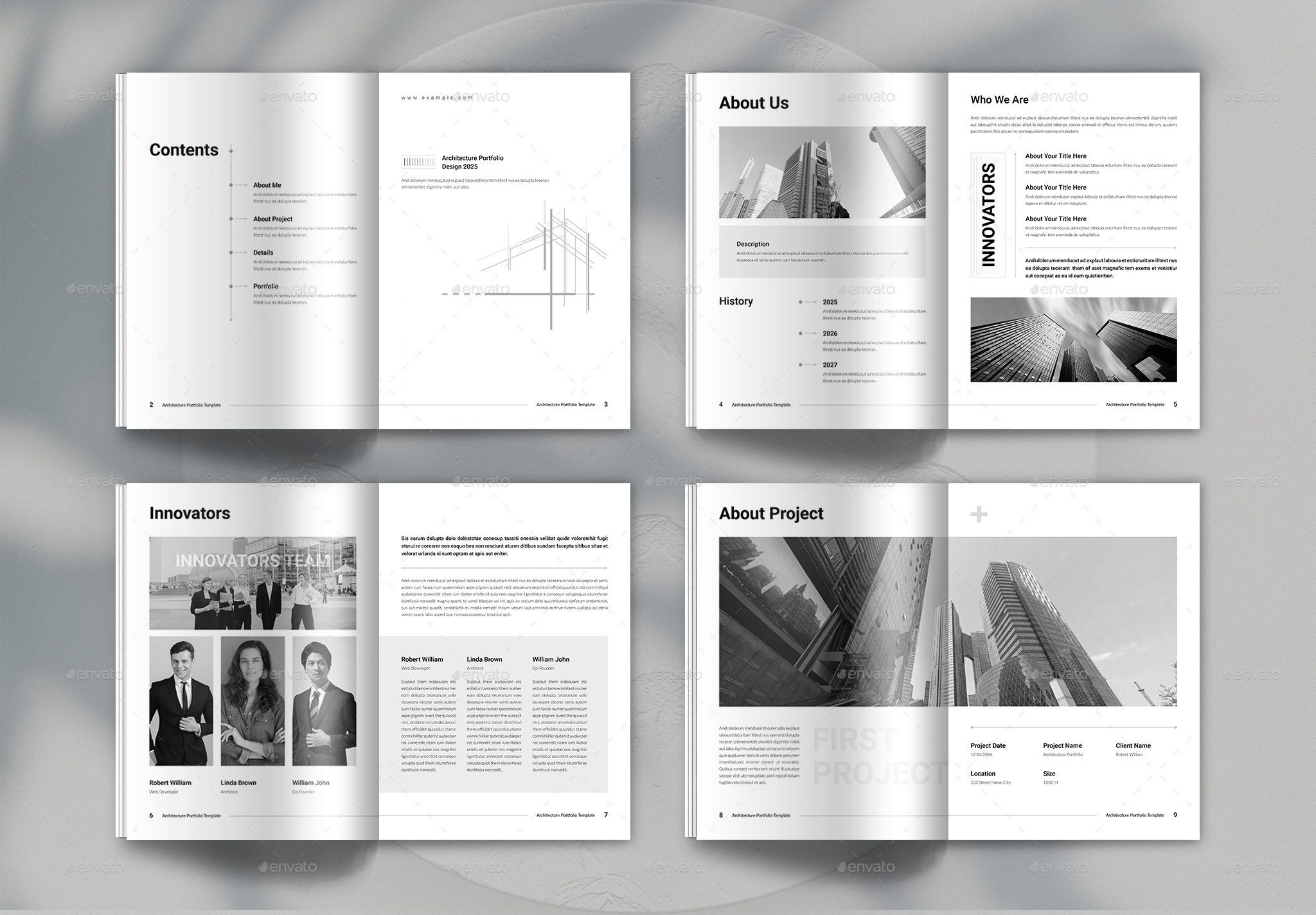 Architecture Portfolio Template, Print Templates | GraphicRiver