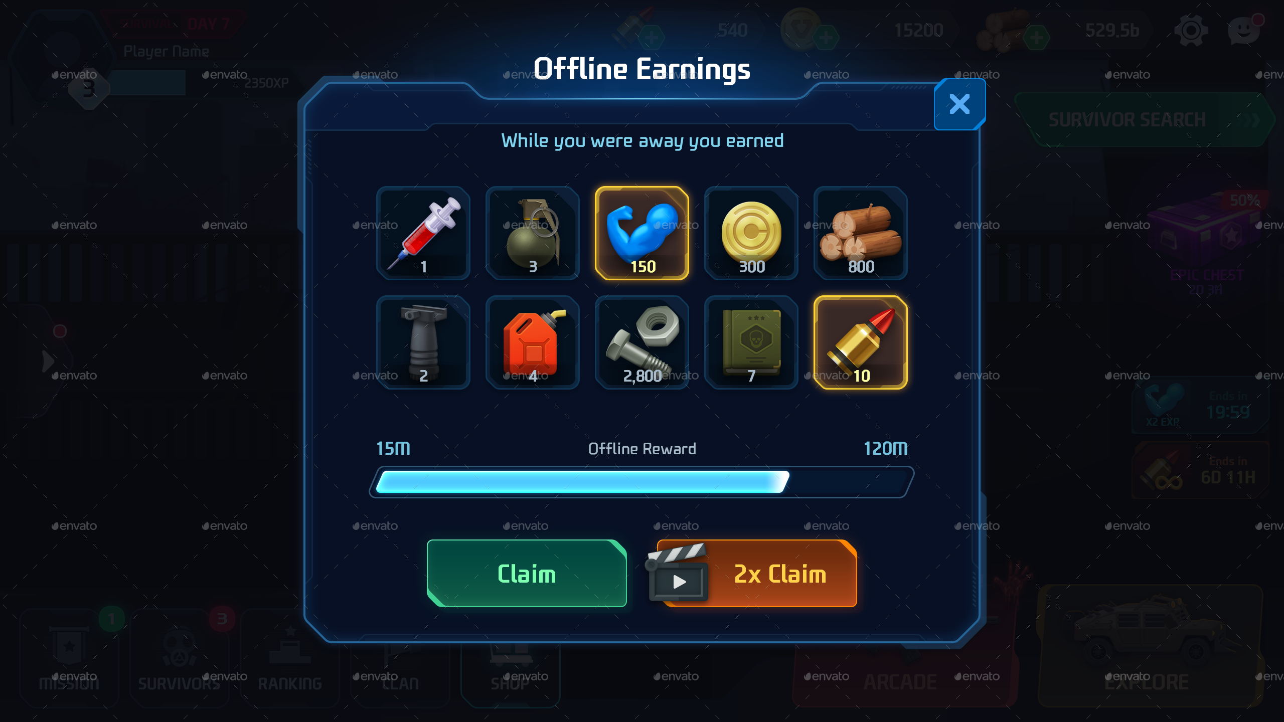 GUI Pro - Survival Clean, Game Assets | GraphicRiver