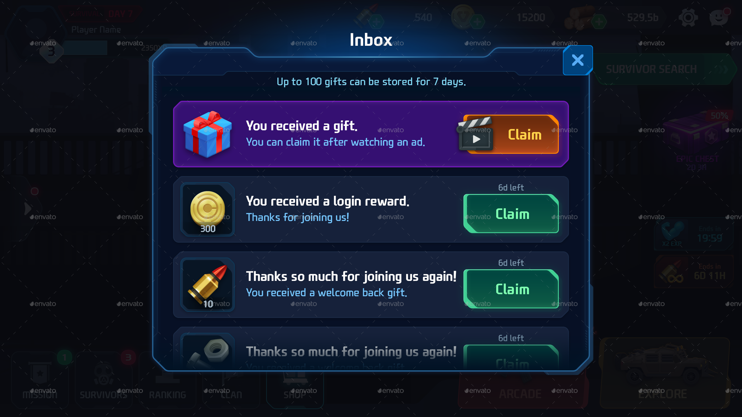 GUI Pro - Survival Clean, Game Assets | GraphicRiver