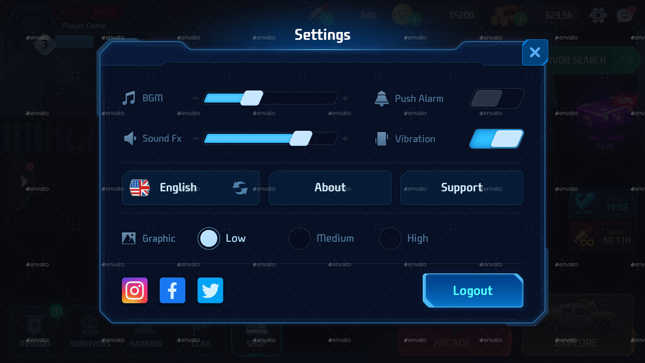 GUI Pro - Survival Clean, Game Assets | GraphicRiver