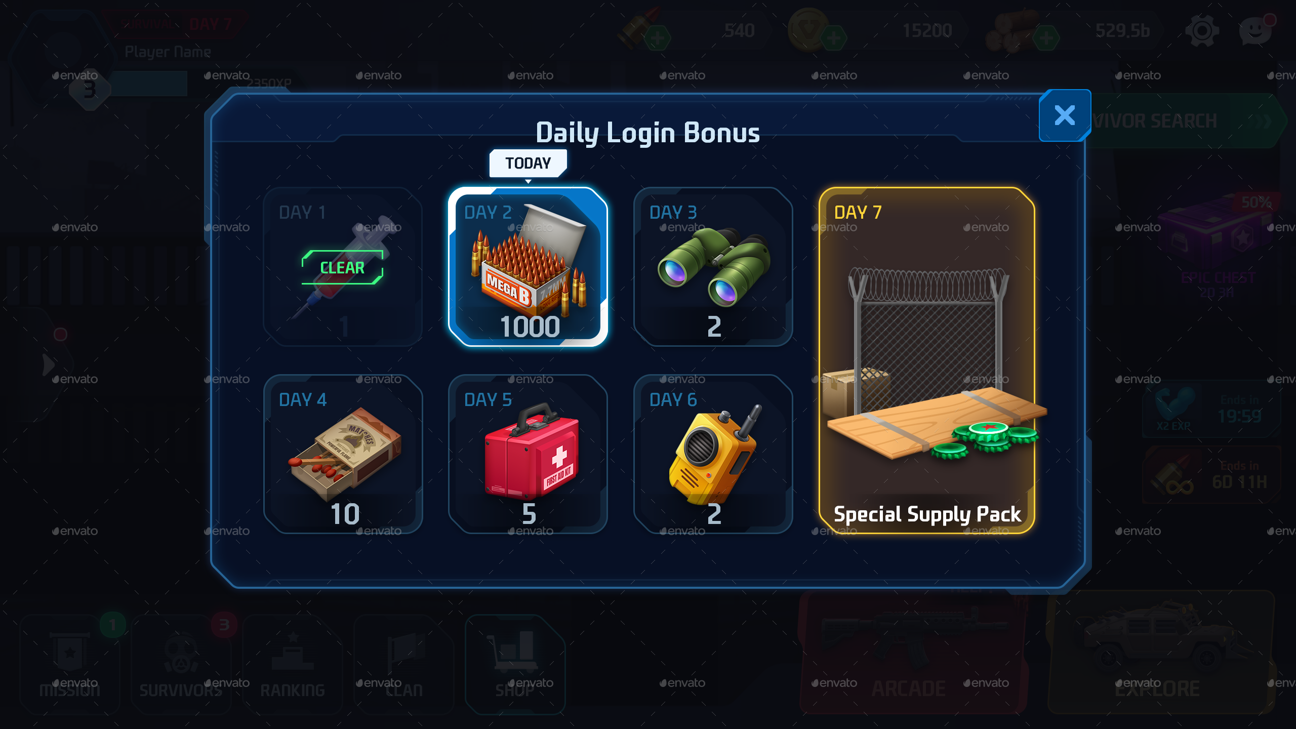 GUI Pro - Survival Clean, Game Assets | GraphicRiver