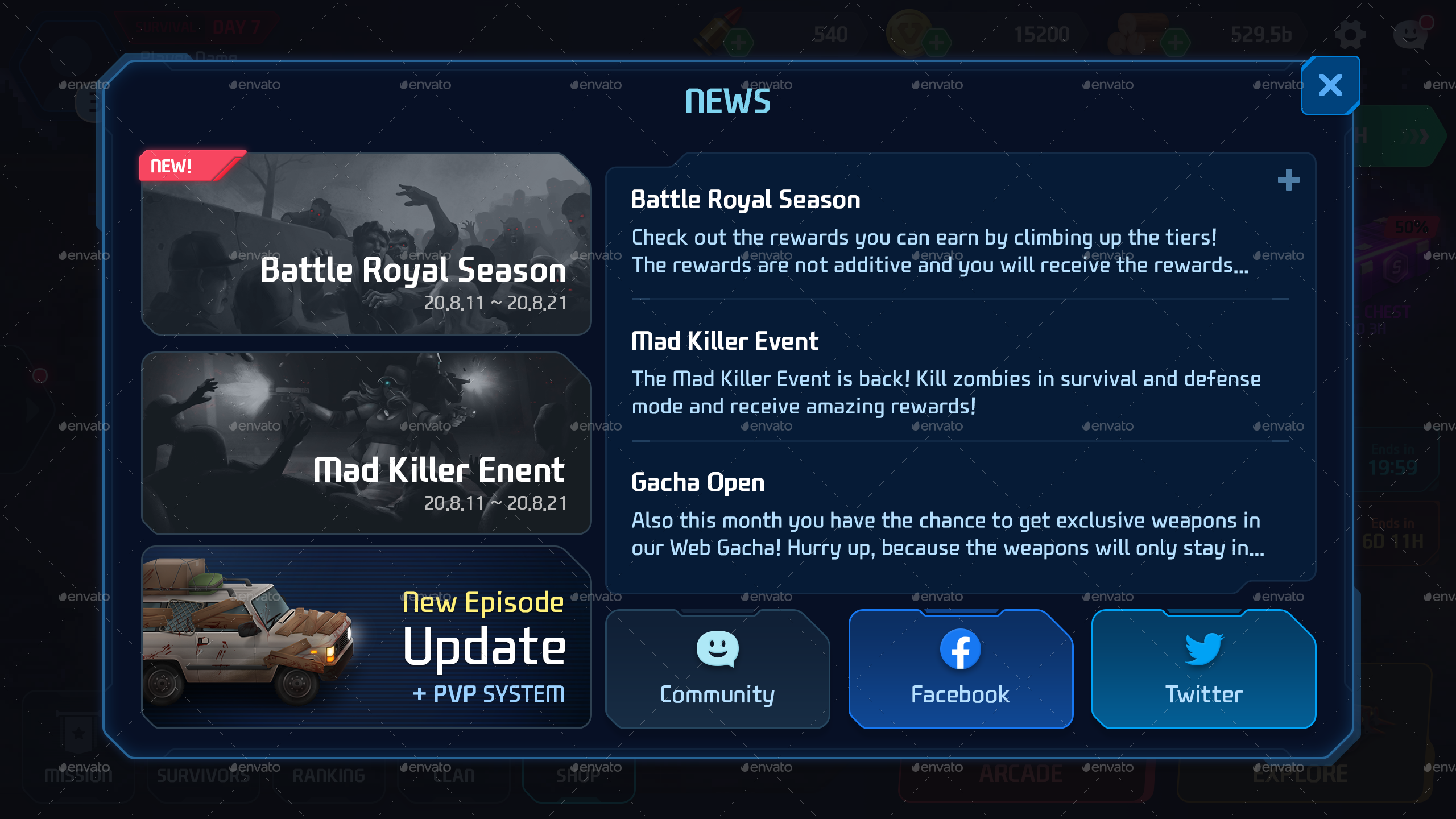 GUI Pro - Survival Clean, Game Assets | GraphicRiver
