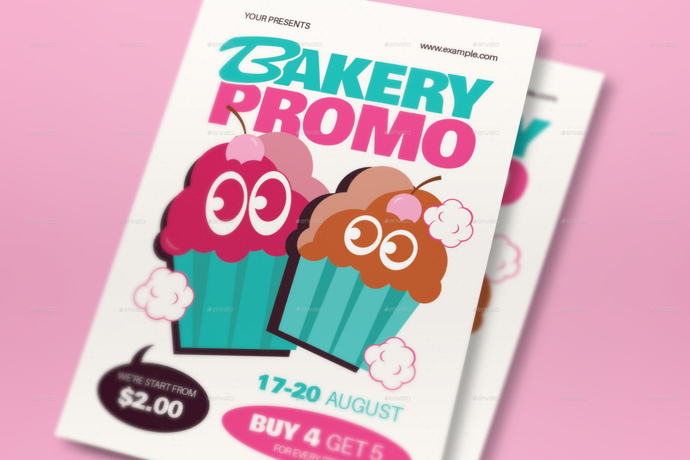 Beige Flat Design Bakery Promo Flyer Set, Print Templates | GraphicRiver