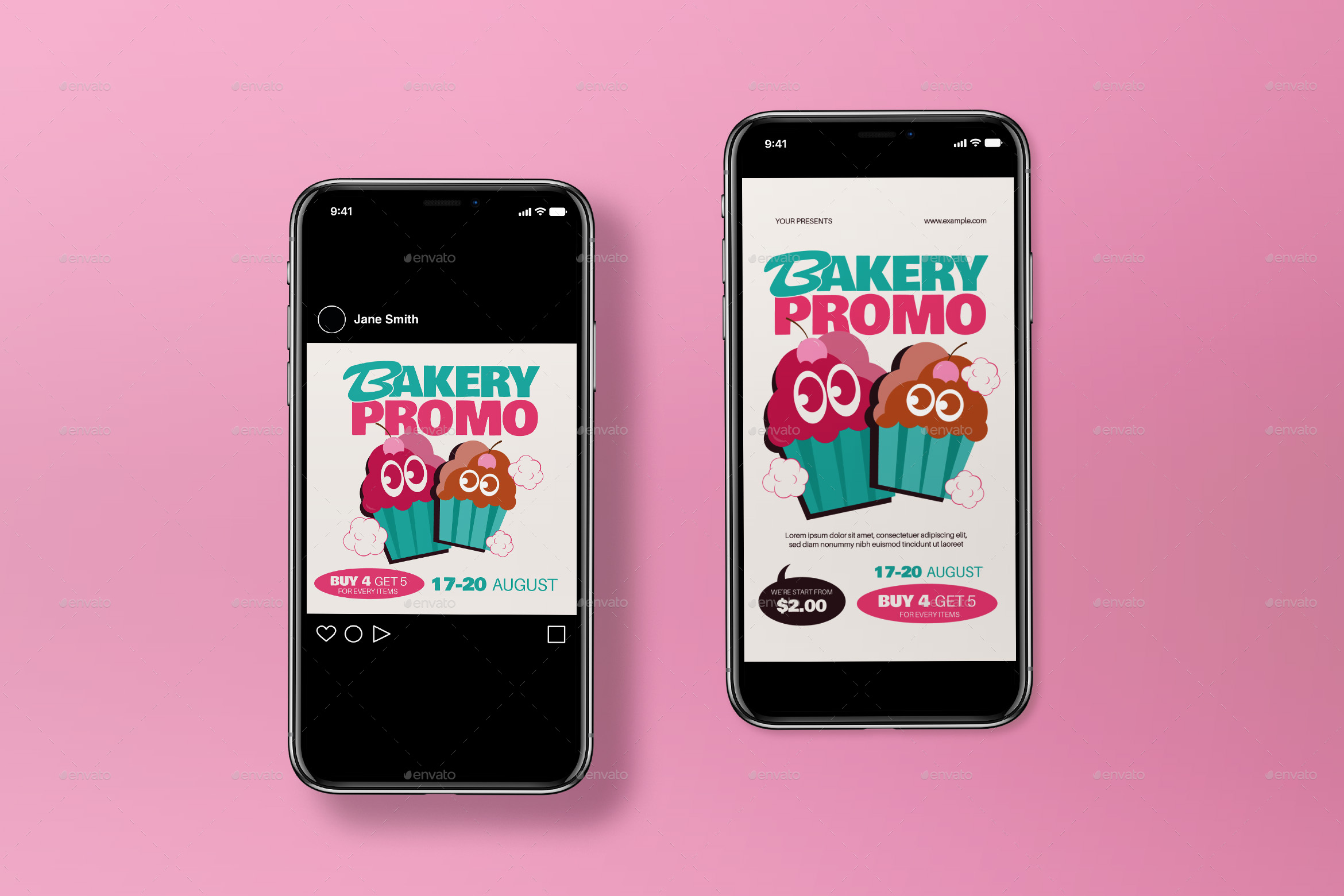 Beige Flat Design Bakery Promo Flyer Set, Print Templates | GraphicRiver