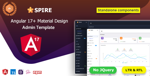 Spire - Angular 17+ Material Design Admin Dashboard Template by ...