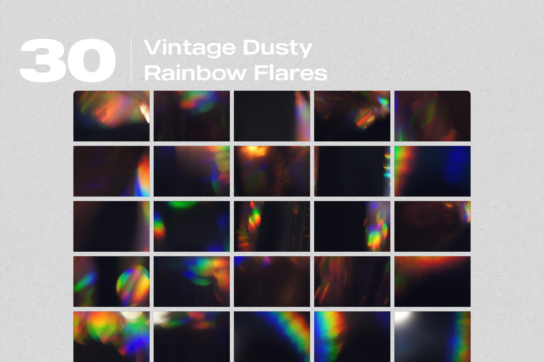 30 Vintage Dusty Rainbow Flares Effect Photo Overlays, Add-ons ...