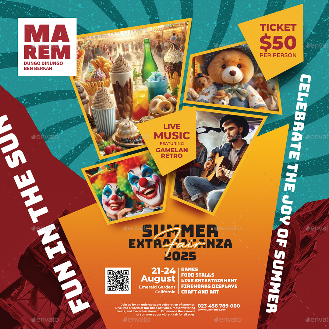 Summer Fair Flyer and Social Media, Print Templates | GraphicRiver