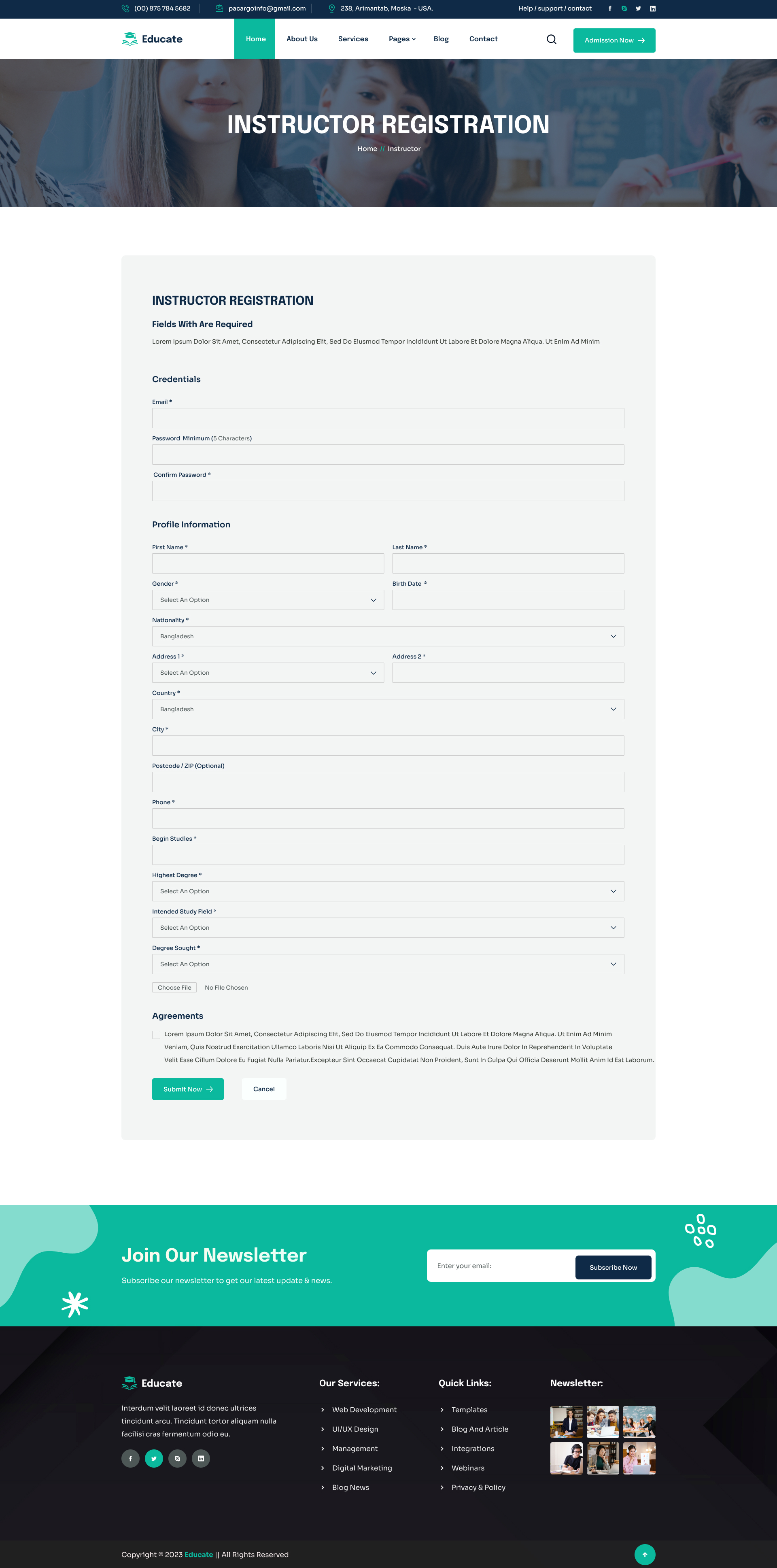 Educate - University, Online Courses, School & Education Figma Template ...