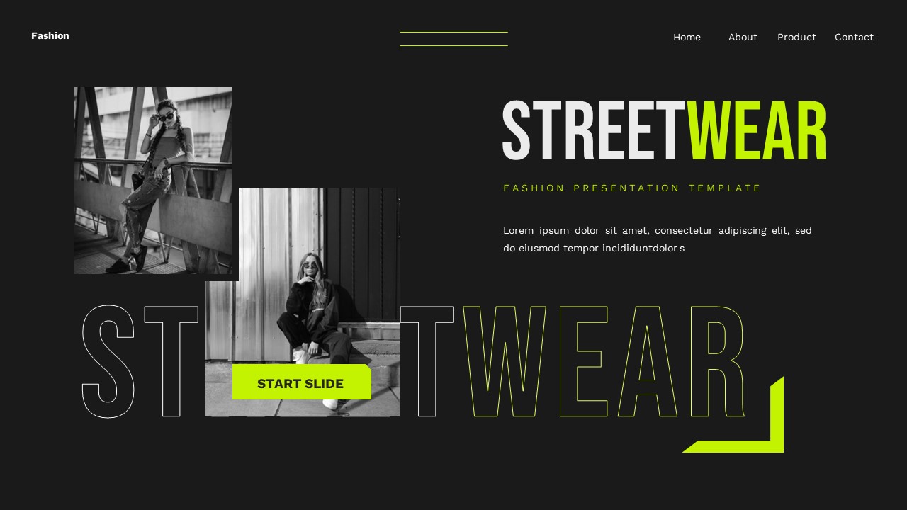 Streetwear - Fashion Google Slide Templates, Presentation Templates