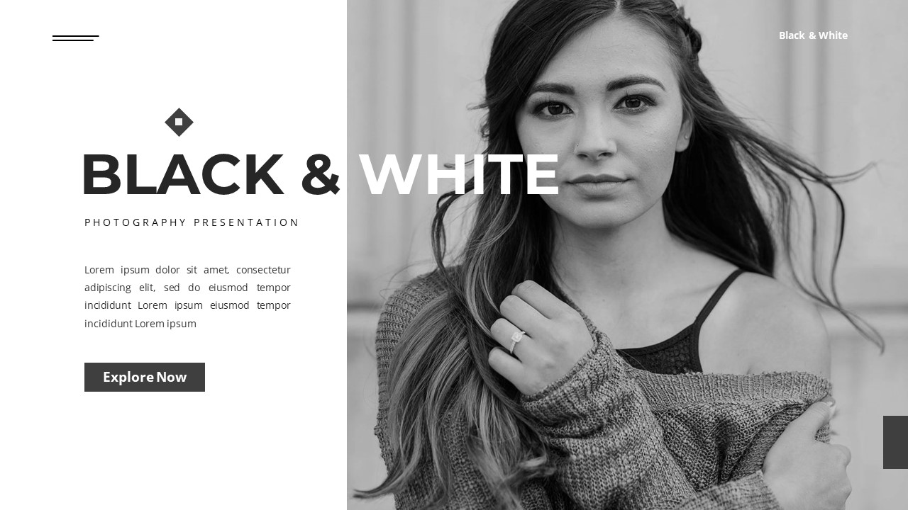 Black & White - Photography Google Slide Templates, Presentation Templates