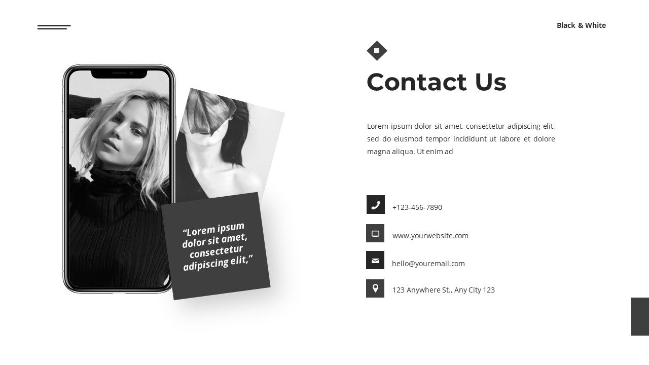 Black & White - Photography Google Slide Templates, Presentation Templates