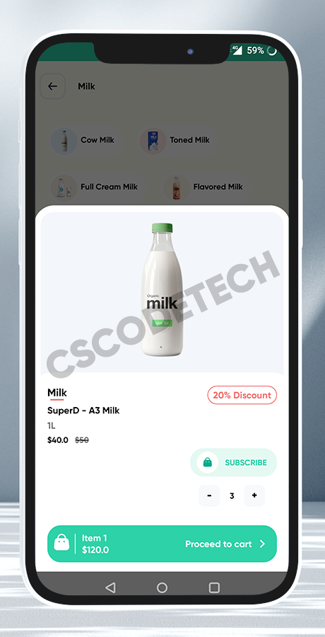 Dairy Products, Grocery, Daily Milk Delivery Mobile App with ...