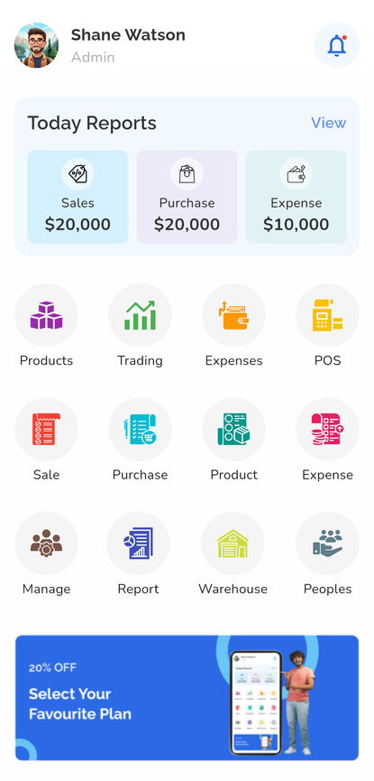 Inventual - POS & Inventory Admin Flutter Template for Android & iOS by BDevs