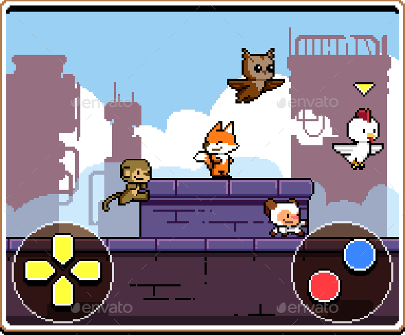 Pixel Chicken Spritesheet, Game Assets | GraphicRiver