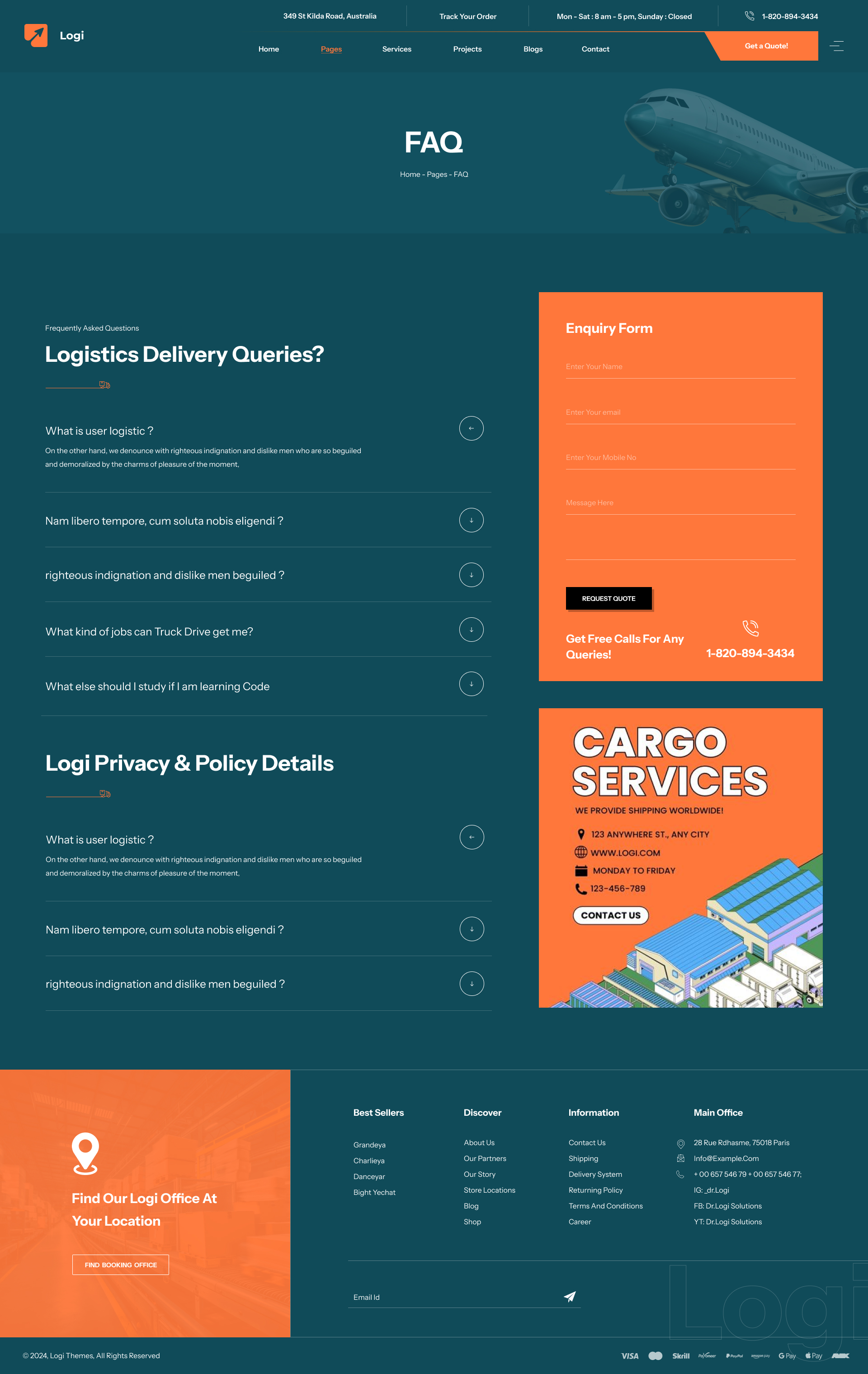 Logi - Logistics and Transportation Service Figma Template by BuddhaThemes