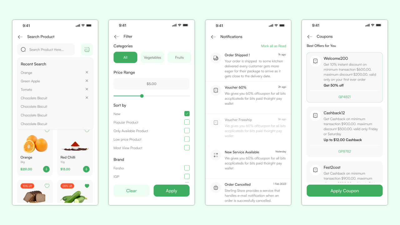 Prime Online Grocery Flutter App UI Kit by thefuturelens | CodeCanyon